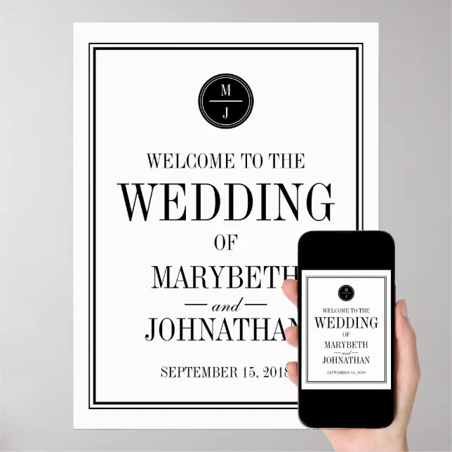 Simple and Elegant Wedding Welcome Sign Poster | Zazzle