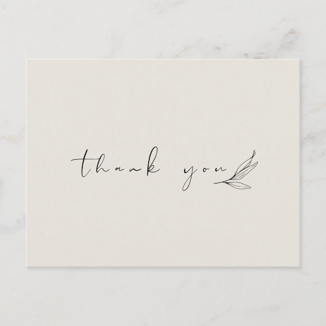 Simple and Minimal Thank You Card | Zazzle