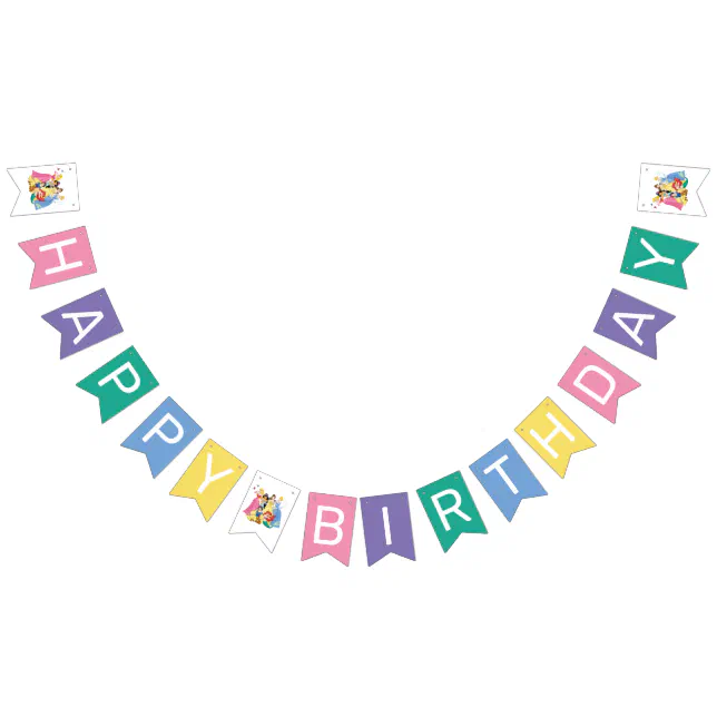 Simple and Modern Disney Princess Birthday Bunting Flags | Zazzle