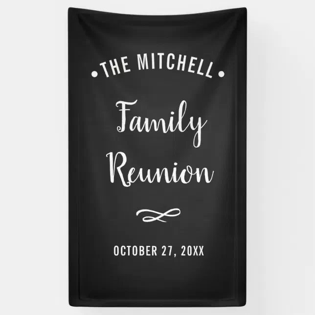Simple and Modern Family Reunion | Chalkboard Look Banner | Zazzle