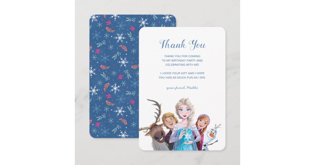 Simple and Modern Frozen Birthday Thank You Invitation | Zazzle