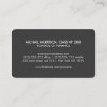 Simple and Modern Gray Graduate Student University Calling Card | Zazzle