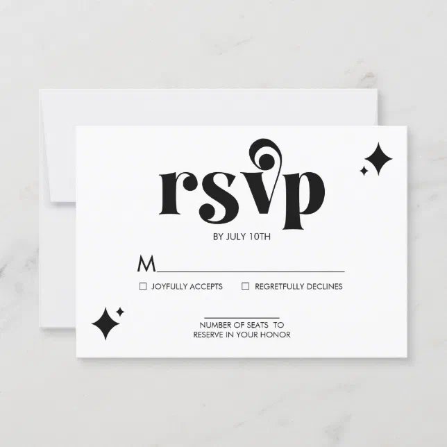 Simple and Modern Retro Wedding RSVP Card | Zazzle