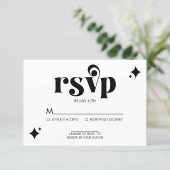 Simple and Modern Retro Wedding RSVP Card | Zazzle