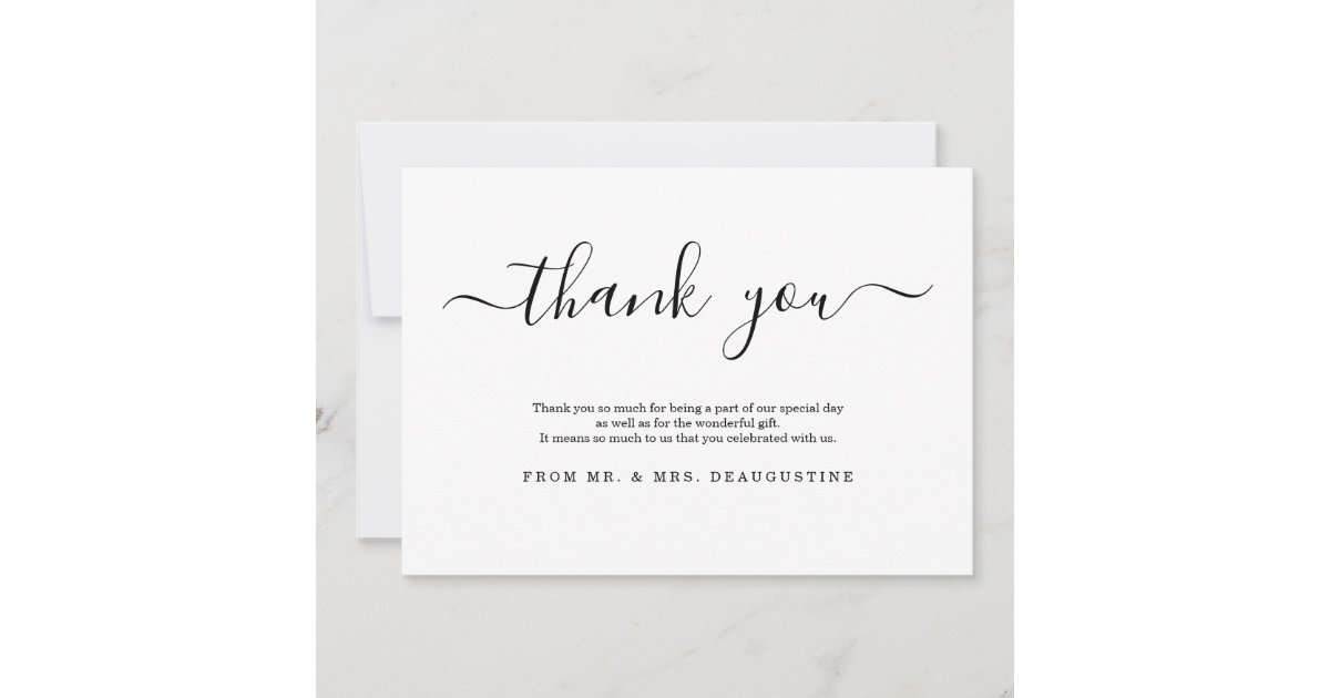 Simple and Modern Thank You Card | Zazzle