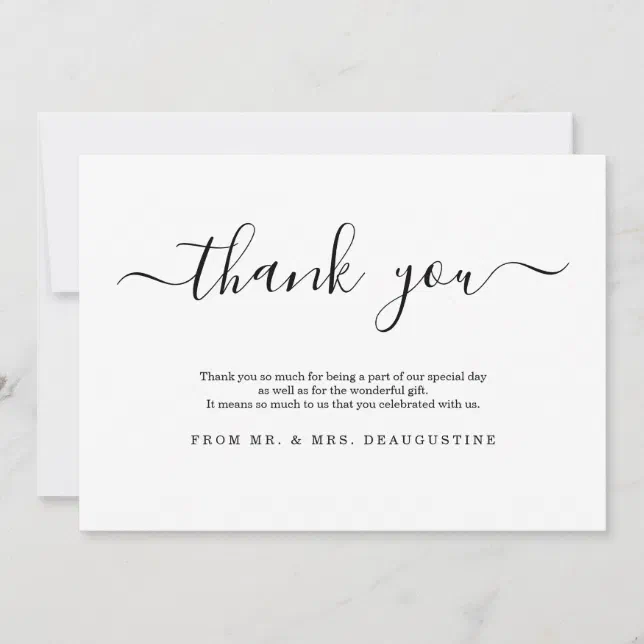 Simple and Modern Thank You Card | Zazzle