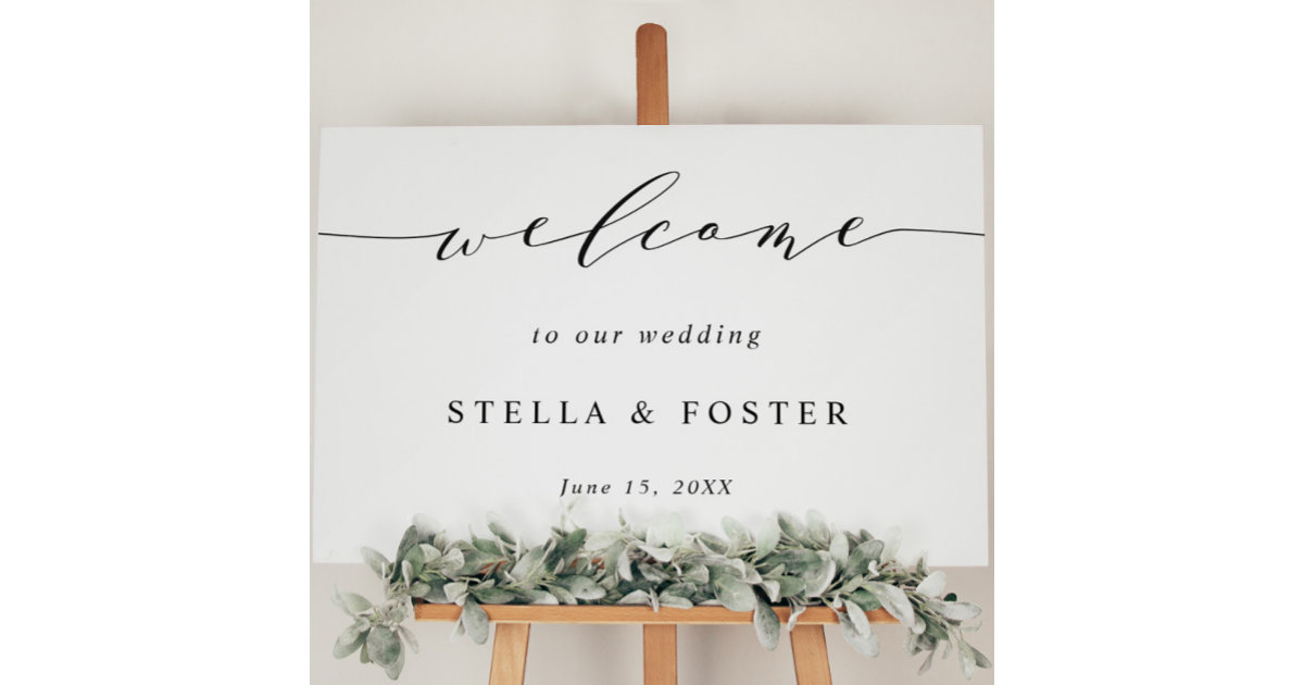 Simple and Modern Wedding Welcome Sign | Zazzle