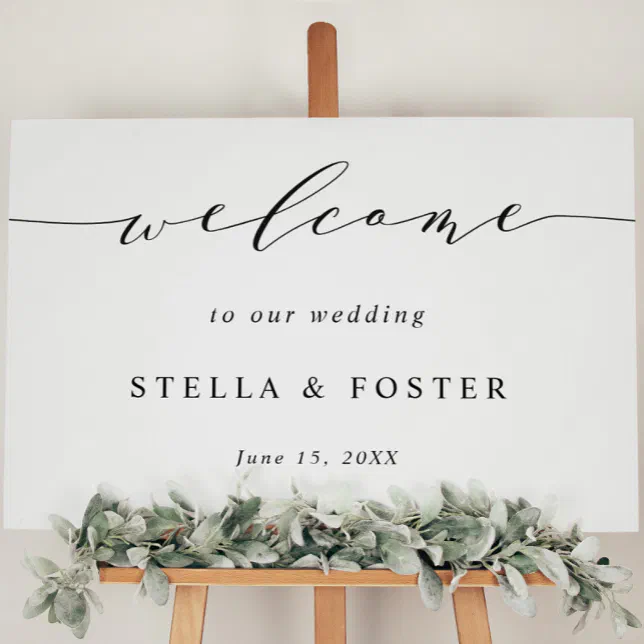 Simple and Modern Wedding Welcome Sign | Zazzle