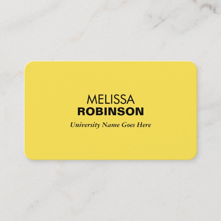 Simple and Modern Yellow Graduate Student Calling Card | Zazzle
