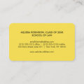 Simple and Modern Yellow Graduate Student Calling Card | Zazzle