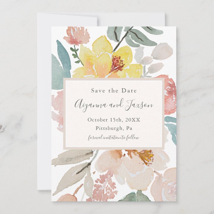 Simple and Pretty Floral Wedding Save The Date | Zazzle.com
