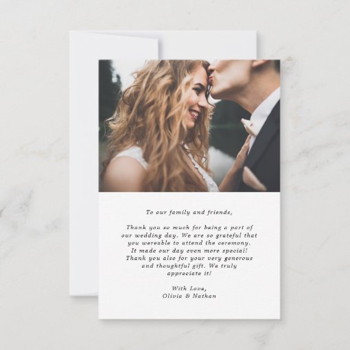 Simple and Stylish | Modern Two Photo Wedding Thank You Card | Zazzle