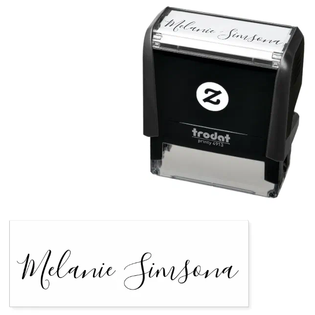 Simple and Unique Custom Signature personalized Self-inking Stamp | Zazzle