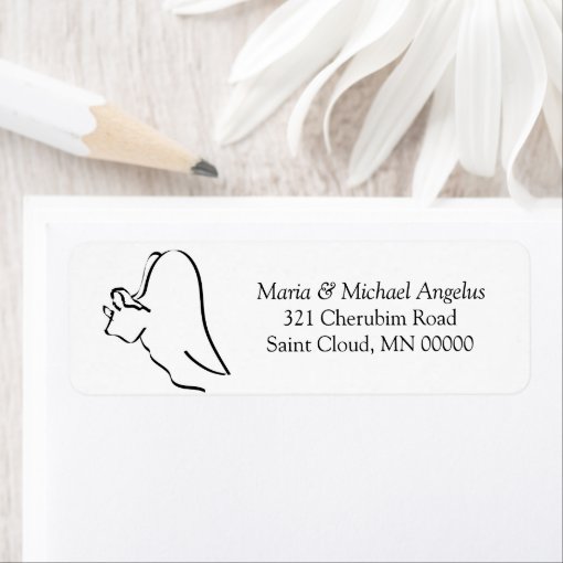 Simple Angel Custom Christmas Card Envelopes Label | Zazzle