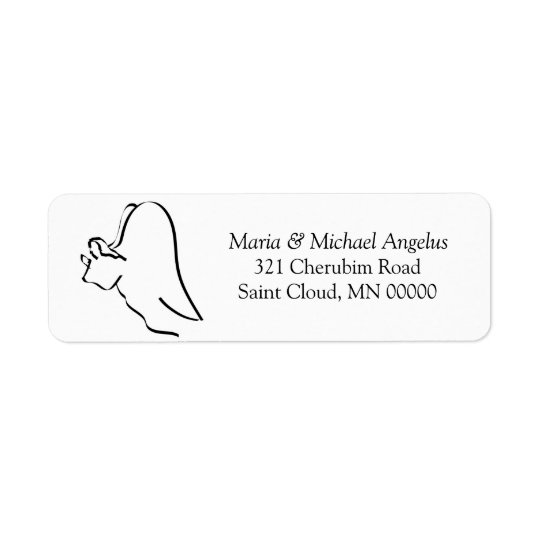 Simple Angel Custom Christmas Card Envelopes Label | Zazzle.com