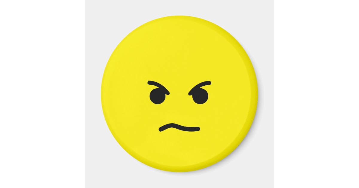 Simple Angry Yellow Face Magnet | Zazzle