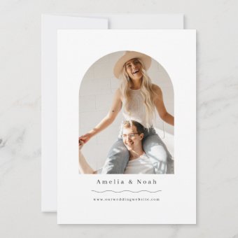 Simple Arch Photo Boho Wedding Invitation | Zazzle