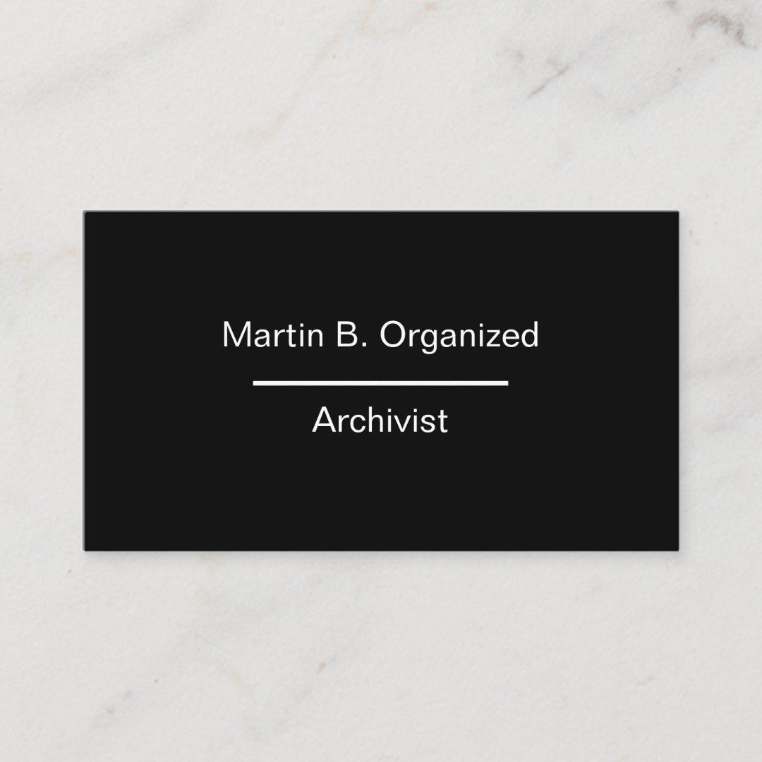Simple Archivist Professional Design Business Card | Zazzle