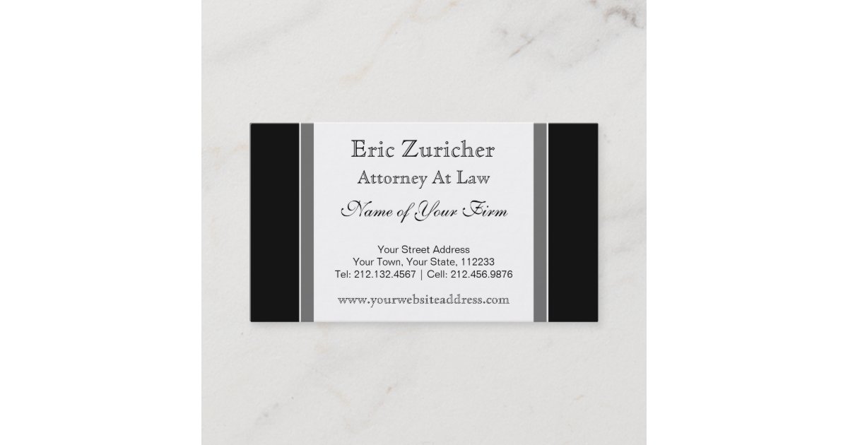 Simple Attorney at Law Business Card Template | Zazzle
