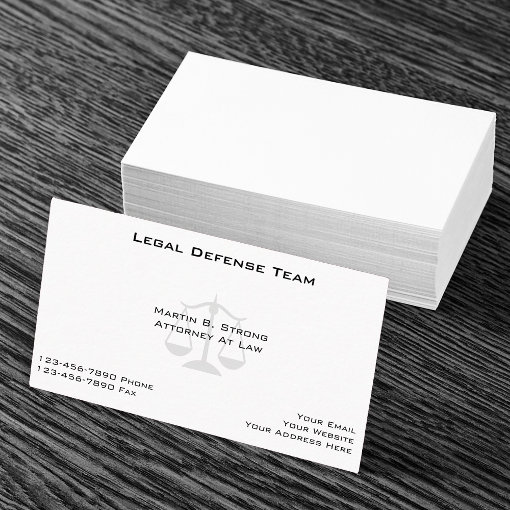 Simple Attorney Legal Services Business Cards | Zazzle
