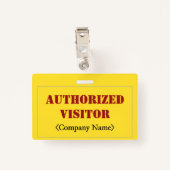 Simple "AUTHORIZED VISITOR" Badge | Zazzle