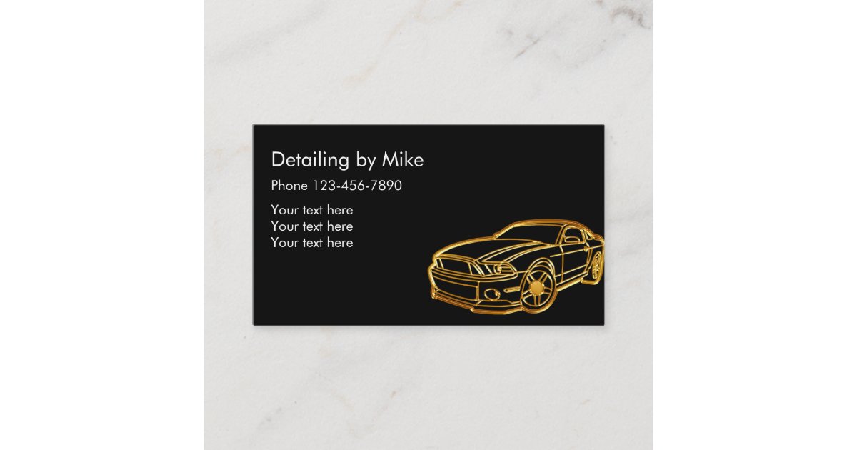 Simple Auto Detailing Business Card | Zazzle