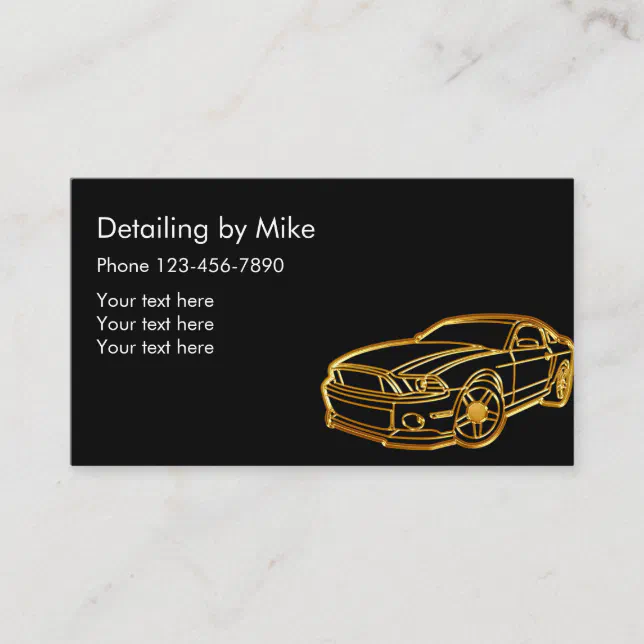 Simple Auto Detailing Business Card | Zazzle