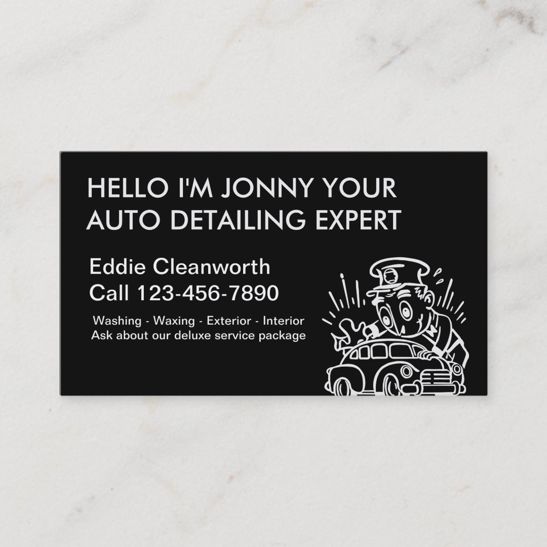 Simple Auto Detailing Business Cards | Zazzle