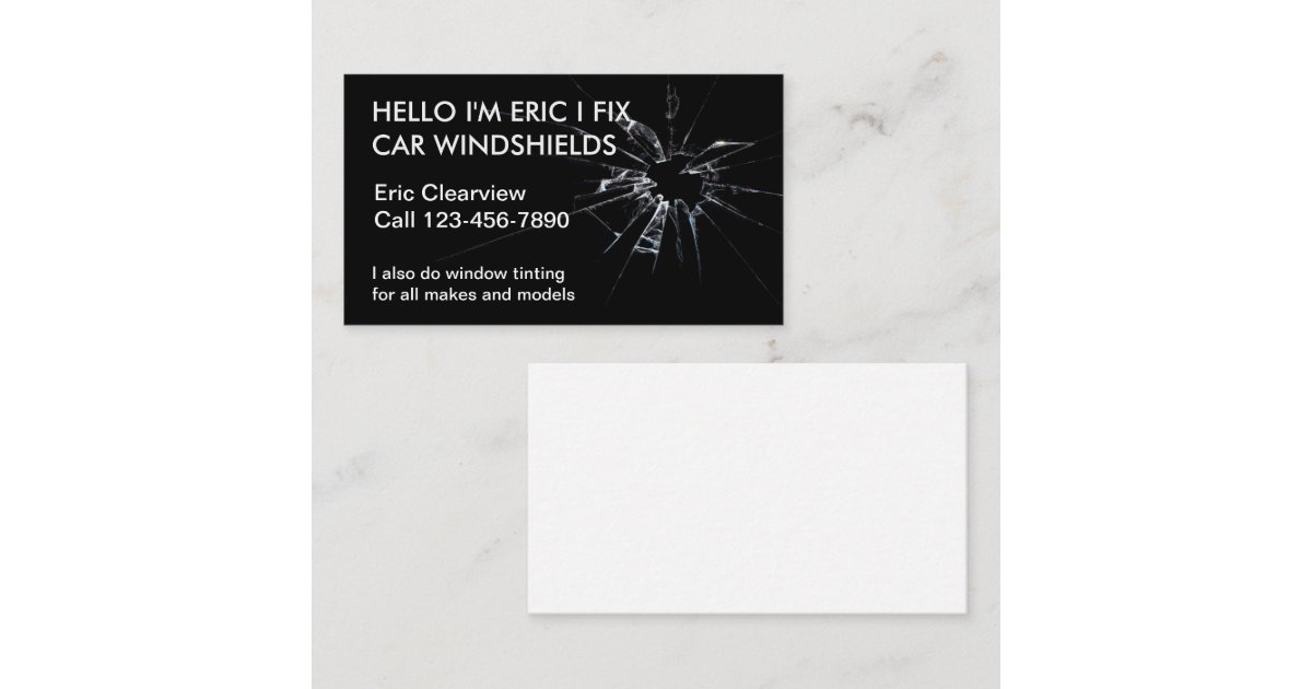 Simple Auto Glass Business Cards | Zazzle