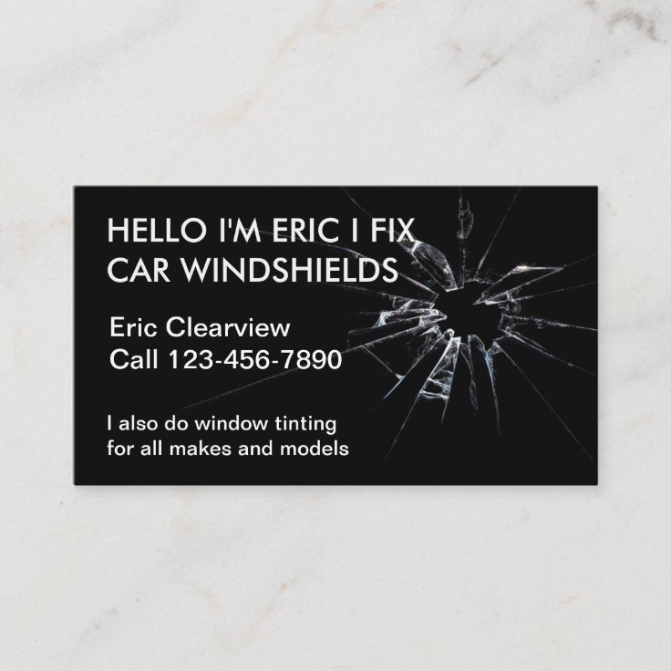 Simple Auto Glass Business Cards | Zazzle