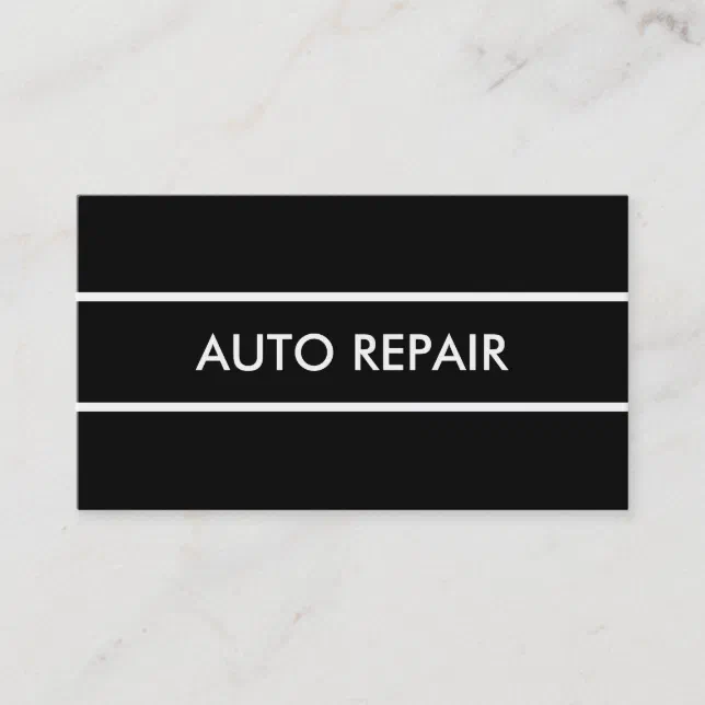 Simple Auto Repair Business Card | Zazzle