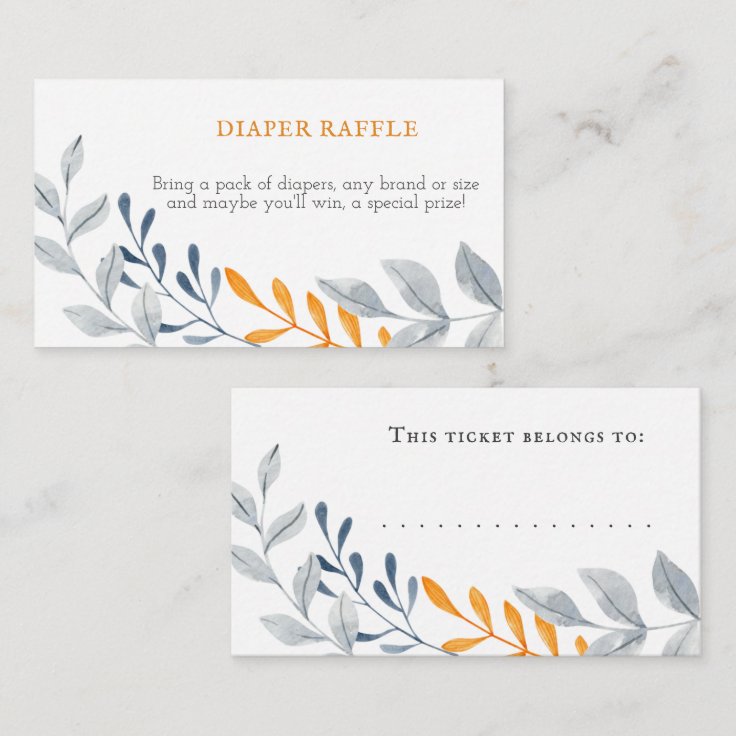 Simple Autumn Foliage Diaper Raffle Ticket Enclosure Card | Zazzle