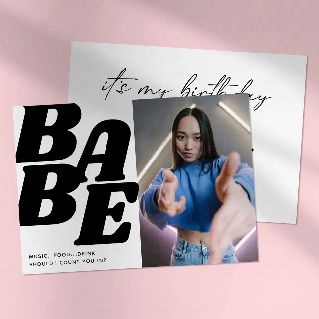 Simple Babe Teenage Girl Birthday Party Invitation | Zazzle