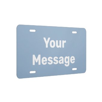 Simple Baby Blue and White Text Template License Plate | Zazzle