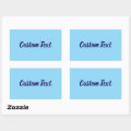 Simple Baby Blue with Blue Script Text Template Rectangular Sticker ...