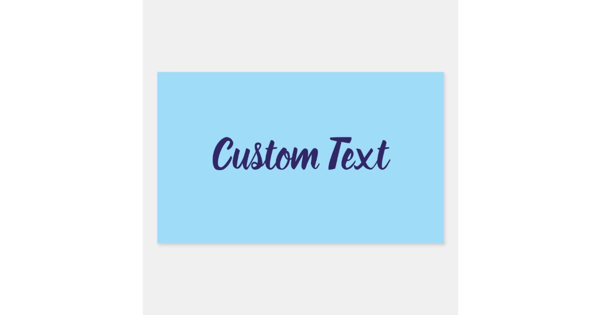 Simple Baby Blue with Blue Script Text Template Rectangular Sticker ...