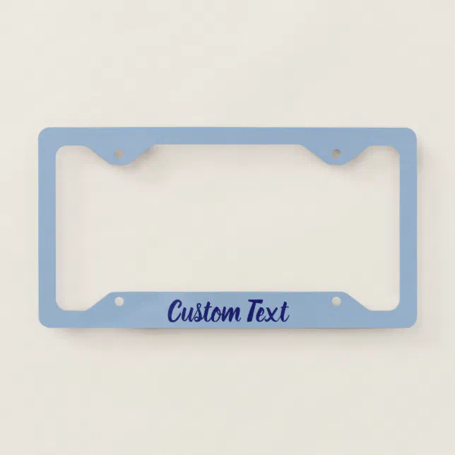 Simple Baby Blue with Midnight Blue Text Template License Plate Frame ...