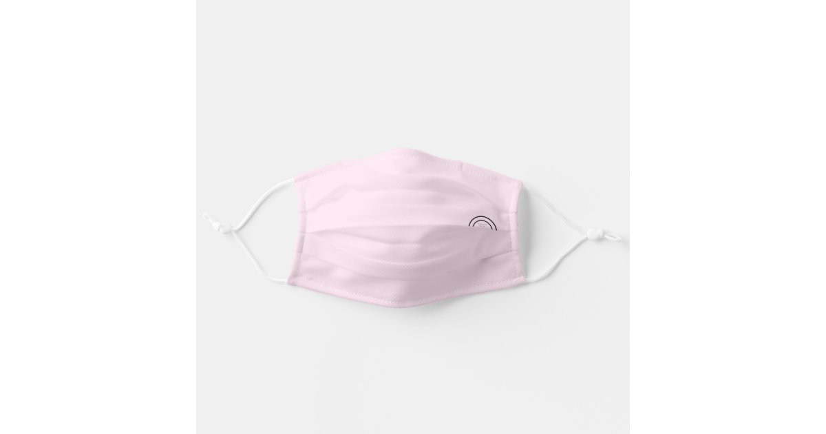 Simple Baby Pink Color Company Logo Adult Cloth Face Mask | Zazzle