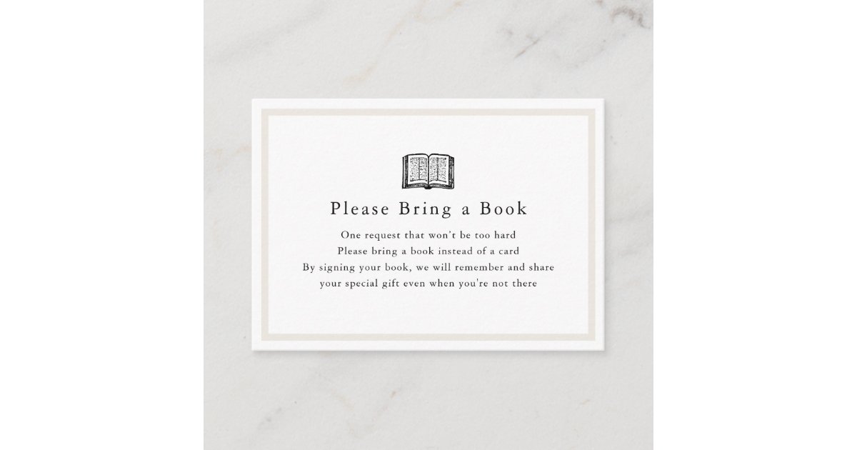 Simple Baby Shower Please Bring a Book Card | Zazzle