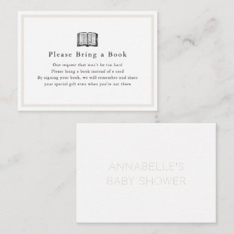 Simple Baby Shower Please Bring a Book Card | Zazzle