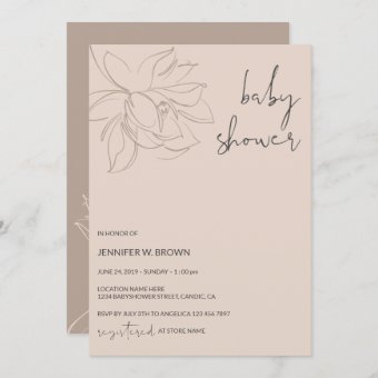 Simple Baby Shower Script Invitation | Zazzle