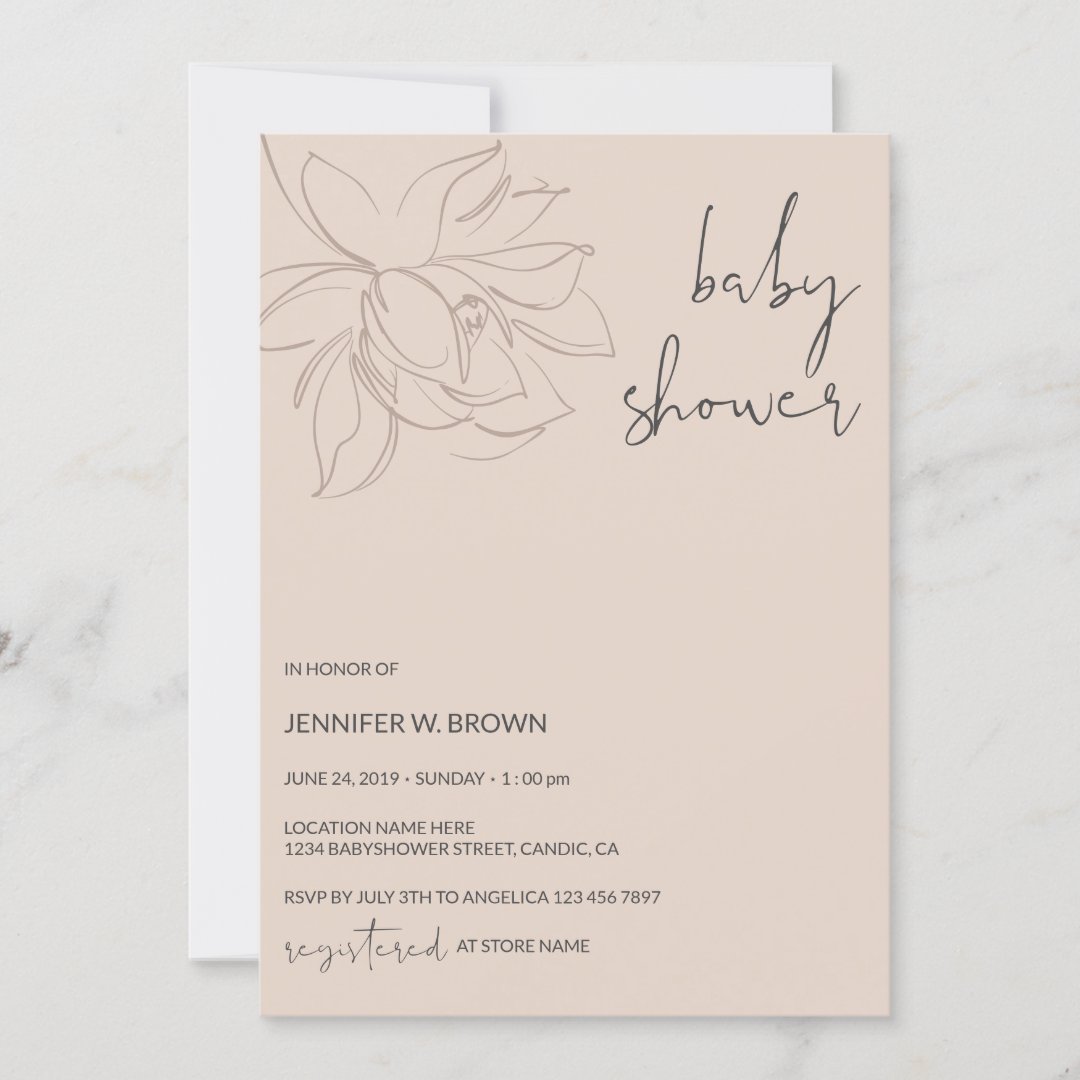 Simple Baby Shower Script Invitation | Zazzle