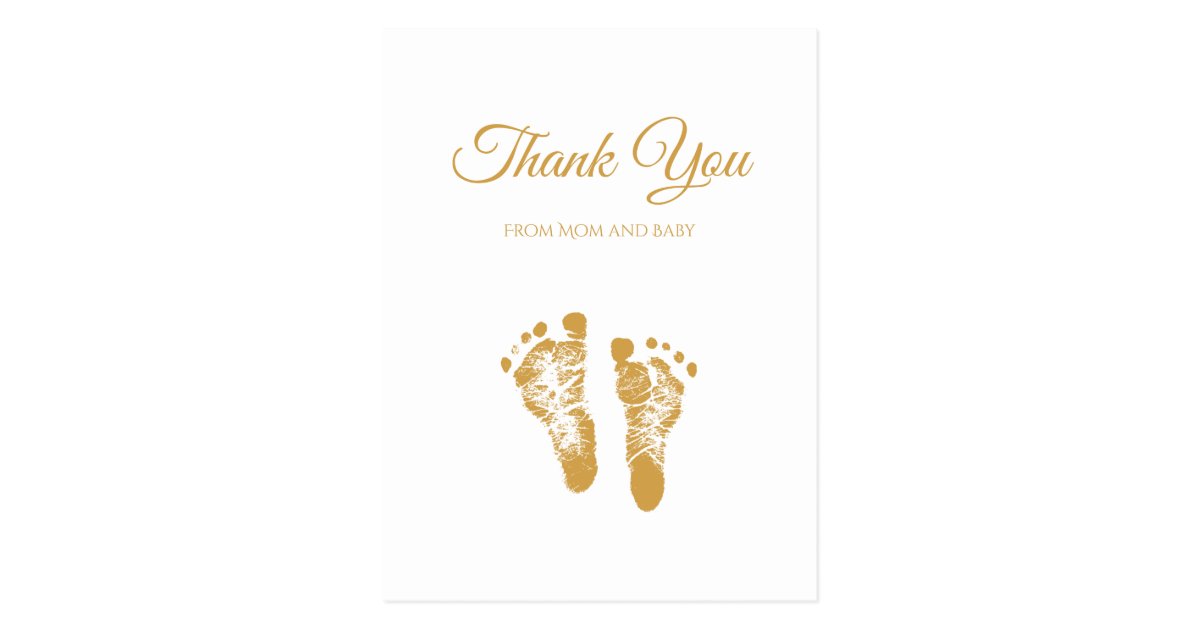 Simple Baby Thank You Elegant Gold Footprints Postcard Zazzle simple-baby-thank-you-elegant-gold-footprints-postcard-zazzle