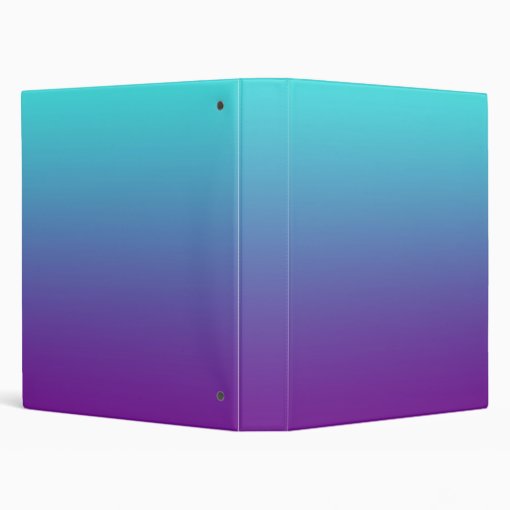 Simple Background Gradient Turquoise Blue Purple Binder | Zazzle