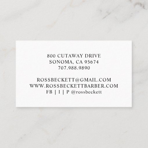 Simple Barber Hair Stylist Modern Script Business Card | Zazzle