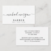 Simple Barber Hair Stylist Modern Script Business Card | Zazzle