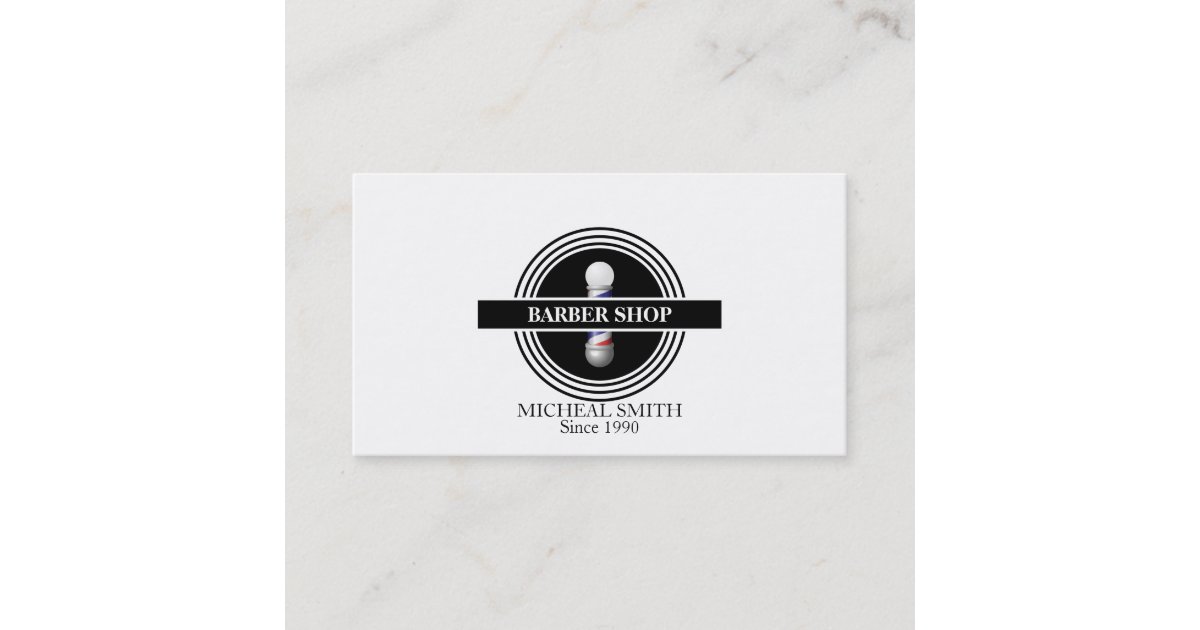 Simple Barber Shop Business Card | Zazzle