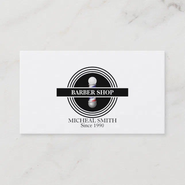 Simple Barber Shop Business Card | Zazzle
