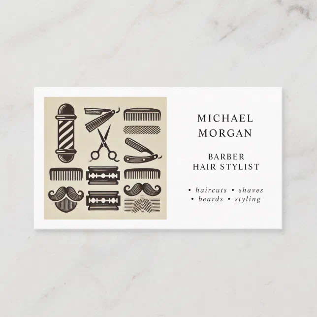 Simple Barber's Tools Of The Trade Business Card | Zazzle