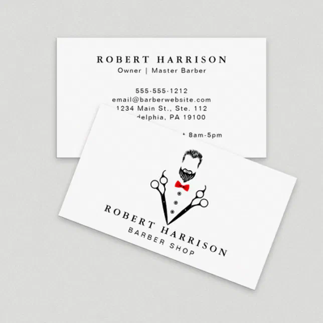 Simple Barbershop Professional Barber Business Card | Zazzle